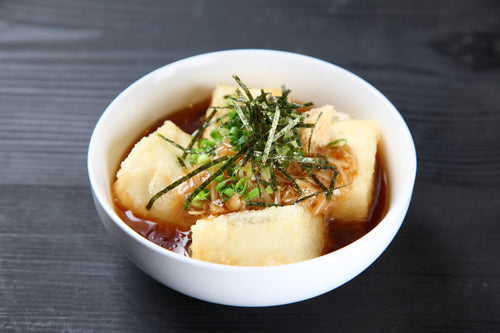 Agedashi Tofu With Fish And Seaweed Flake